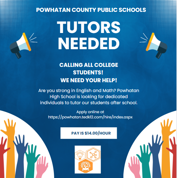 Tutors Needed! | Powhatan County Public Schools